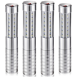 4 Pieces LED Strobe Baton Light Led Bottle Service Light Bright Rechargeable LED Light Champagne Bottle Handheld Light Topper for Nightclub Wedding Party Concert Event Outdoor (Silver)