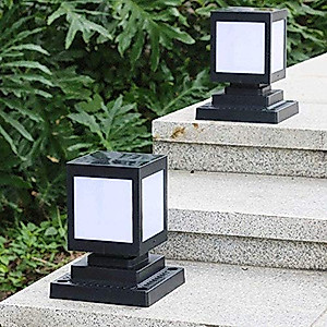 Outdoor Post Light Solar Post Lights Outdoor Waterproof Post Lamp Home Garden Pillar Light Glass Post Lights Villa Courtyard Park Column Headlight