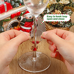 Hicarer 36 Pieces Christmas Wine Charms Wine Glass Markers Holiday Stem Glass Charms Drink Identifier for Birthday Wedding Anniversary Thanksgiving Parties