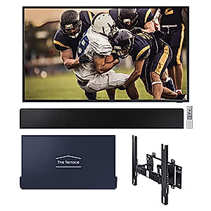 SAMSUNG QN75LST7TA The Terrace 75" Outdoor-Optimized QLED 4K UHD Smart TV with a Complete Terrace Bundle That Includes a Soundbar, Full Motion Wall Mount, and TV Dust Cover (2020)