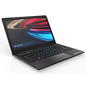 Gateway 14.1inch Ultra Slim Notebook, FHD, Intel Celeron, Dual Core, 4GB 64GB, Tuned by THX Audio, Mini HDMI, Cortana, 1MP Webcam, Windows 10 S, Microsoft 365 Personal 1-Year Included, Black(GT141BK)