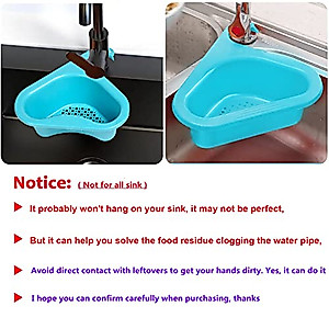 quirzx 2 Pack Swan Drain Basket for Kitchen Sink, Triangle Corner Kitchen Sink Drain Basket, Leftovers Food Catcher Basket (Blue)