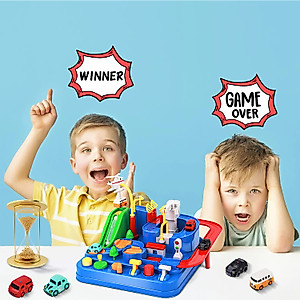 Race Tracks for Boys, Car Toys STEM Track Adventure Educational Toys for Toddlers 3 4 5 6 7 8 Year Old Boys Girls Gifts (W18TY0045US-A)