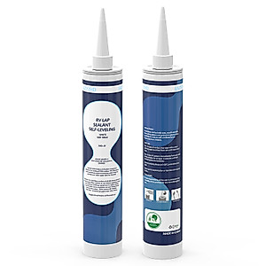 Eazy2hD 2 Pack RV Self Leveling Lap Sealant for RV Roofs,RV Roof Sealant,Camper Caulking, Camper Sealer for Rubber Roof EPDM,White