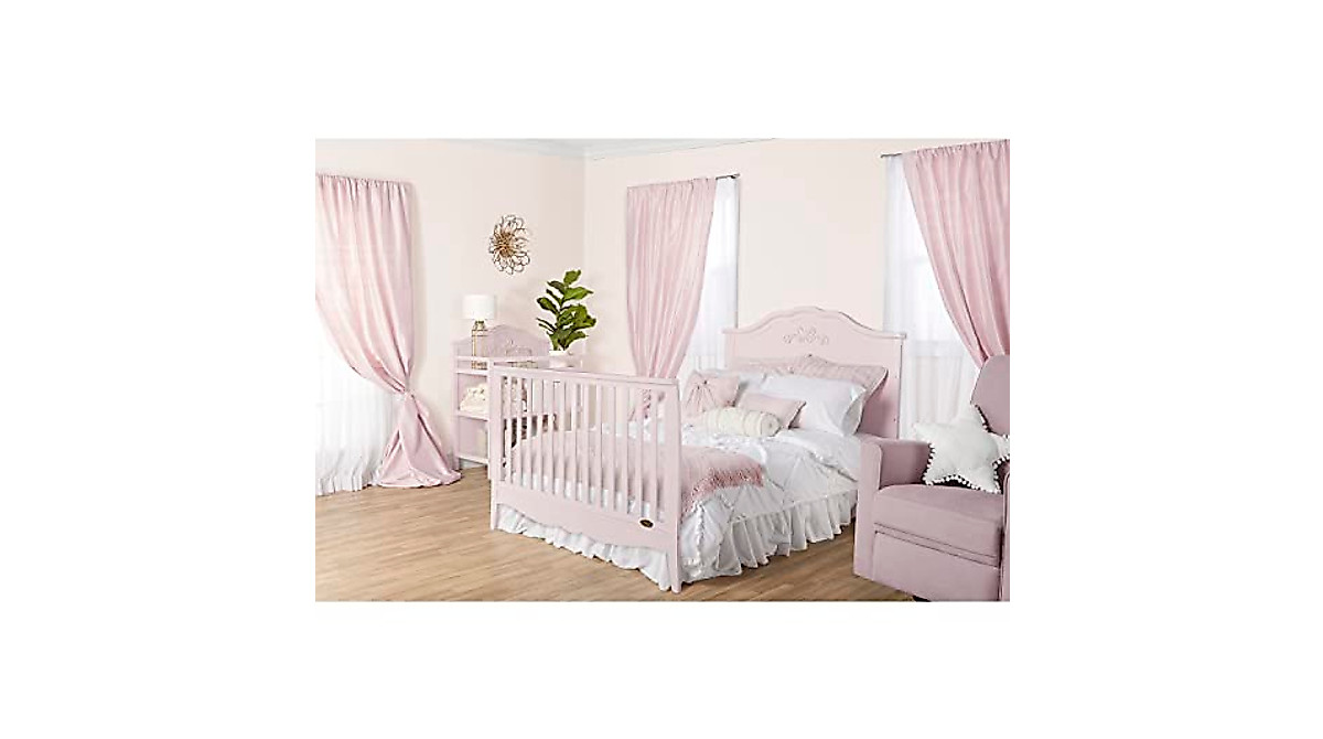 SweetPea Baby Jasmine 4-in-1 Crib in Blush Pink