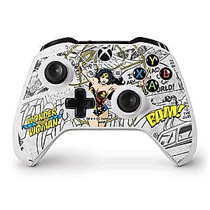 Skinit Decal Gaming Skin Compatible with Xbox One S Controller - Officially Licensed Warner Bros Wonder Woman Comic Design