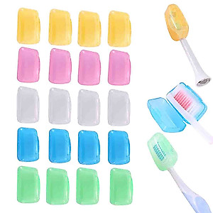 Fleesion Toothbrush cover Toothbrush head cover Electric toothbrush head cover Portable manual toothbrush protective cover plastic cover 20PCS