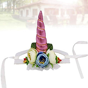 Unicorn Pet Hat Headband Decor: Dog Unicorn Horn Headband with Adjustable String for Pet Puppy Cat Party Daliy Decoration