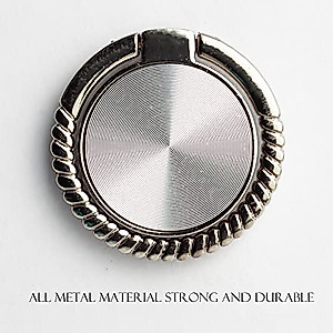 [2 Packs] Featured CD Textures Cell Phone Ring Holder Stand, 360 Degree Rotation Finger Ring Kickstand with Polished Metal Phone Grip for Magnetic Car Mount, Smartphone Accessories