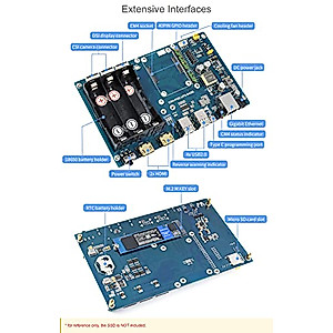 Waveshare PoE UPS Uninterruptible Power Supply Base Board for Raspberry Pi Compute Module 4 with Gigabit Ethernet/Dual HDMI/Quad USB2.0 etc.Interfaces
