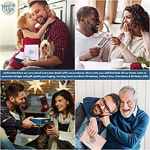 Monster&Son Premium 7-Item Organic Beard Kit - Beard Oil, Beard Balm, Beard Brush, Beard Comb, Scissors, Canvas Travel Bag - Male Grooming Kit in Gift Box - Great Mens Birthday Gift - Father's Day