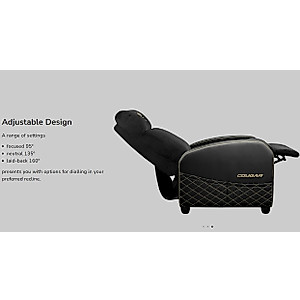 COUGAR Ranger Elite Gold Gaming Sofa, Plush Velvet Upholstery, Side Pocket, Foldable Footrest & Reclining Backrest
