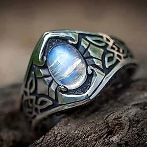 AttractionOil.com Moonstone Boho Retro Ring - Size 9