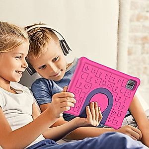 VOLENTEX Kids Tablet 10 inch Android 12, Tablet PC with 3GB RAM 64GB ROM, Parental Control, Educational, 10.1'' IPS HD Display, Dual Camera, 6000mAh, WiFi, with EVA Kid-Proof Case(Pink)