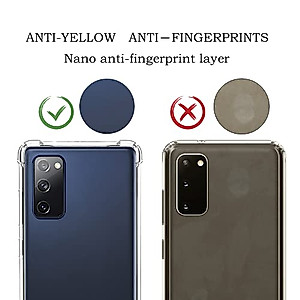 Restoo Samsung Galaxy S20 FE Case,Clear Case with 4 [Shock-Absorption] Corners Hard PC Back Soft TPU Bumper for Samsung Galaxy S20 FE 5G,Clear