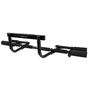 ProsourceFit Multi-Grip Chin-Up/Pull-Up Bar, Heavy Duty Doorway Trainer for Home Gym (ps-1109-cu), Black