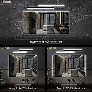Wanzvisk 32 Inch LED Vanity Lights，Lighting Fixtures，Bathroom Lights，12w Indoor Wall Mount Sconces Lamps with 120lm Brushed Black（Cold White 6000K）