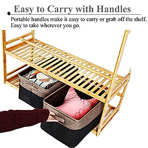 WEHUSE Black and Brown Storage Baskets for Shelves Closet Bins Bundle