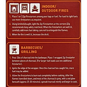 Zip Premium All Purpose Wrapped Fire Starter 24 Pack