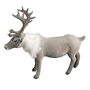 ABOOFAN Reindeer Figurine Christmas Desktop Decoration Tabletop Deer Ornaments Wild Animal Model for Holiday Winter Party Home Office Decor