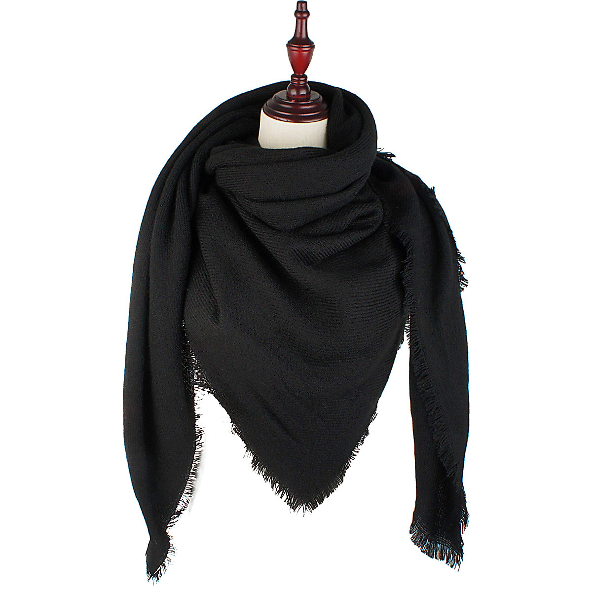 VIVIAN & VINCENT Women's Soft Fall Winter Blanket Scarf Shawls and Wraps for Evening Dress Bridesmaid Wedding Bridal Black