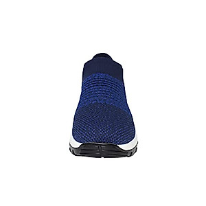 Ad Tec Women's Slip On Sock Sneakers Mesh Upper Walking Shoes | Breathable & Comfortable Air Cushion Casual Wedge Platform Loafers Royal