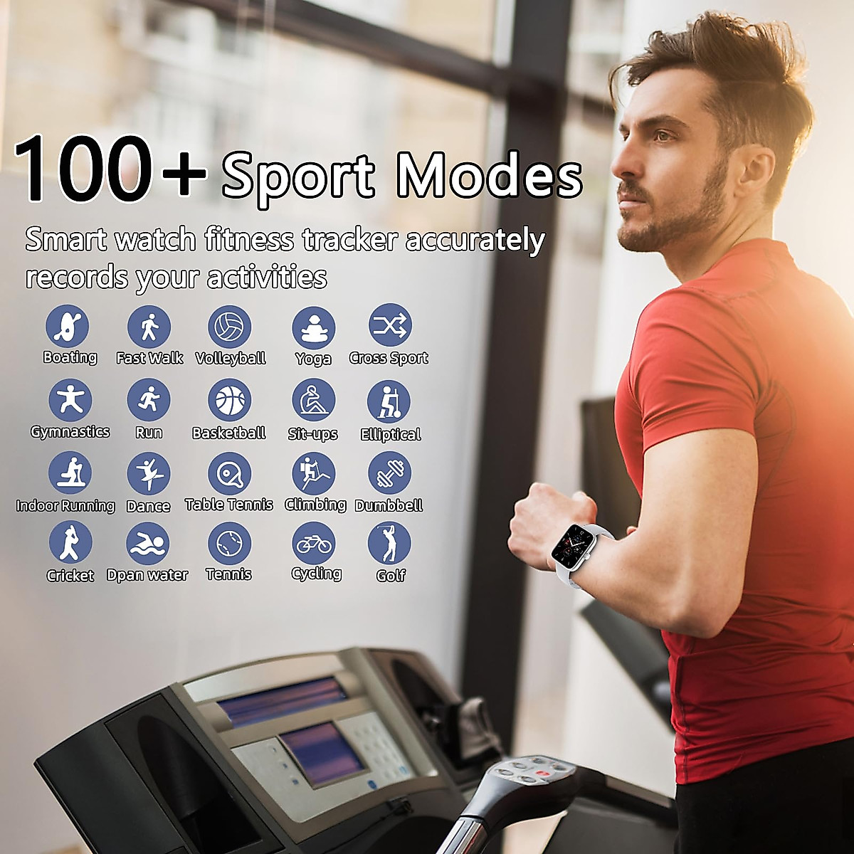 Smart Watch (Answer/Make Call), 1.8" Smartwatch Fitness Tracker for Android and iOS Phones with Heart Rate Sleep Tracking, 132 Sport Modes, Blood Oxygen, Ai Voice Control,Fitness Watch for Women Men