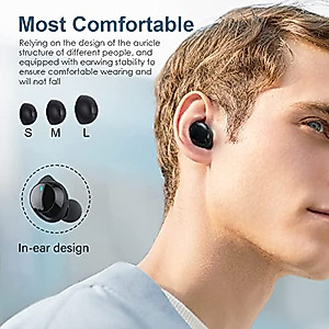 Cotogni Wireless Bluetooth 5.3 Earbuds, P5 Wireless Earbuds with Charging Case Wireless Bluetooth Earphones 40H Playtime Waterproof Wireless Earbuds for iPhone, Android (Black)