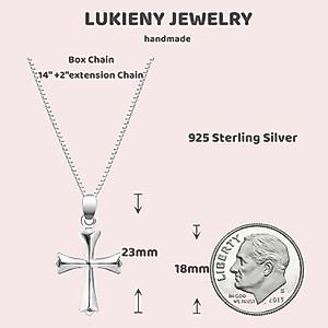 LUKIENY Dainty Sterling Silver Cross Necklace for Girls First Communion Gifts for Girls Confirmation Gifts for Teenage Girl Baptism Gifts Goddaughter Gifts (cross necklace for girls)