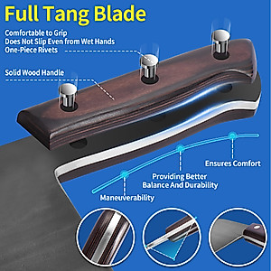 XYJ Portable Chef Knife Set Professional,Cleaver Butcher Knife,Forged Carving Boning Knives With Bag,Sharpener Rod,Camping Serbian Kitchen Knives,Full Tang