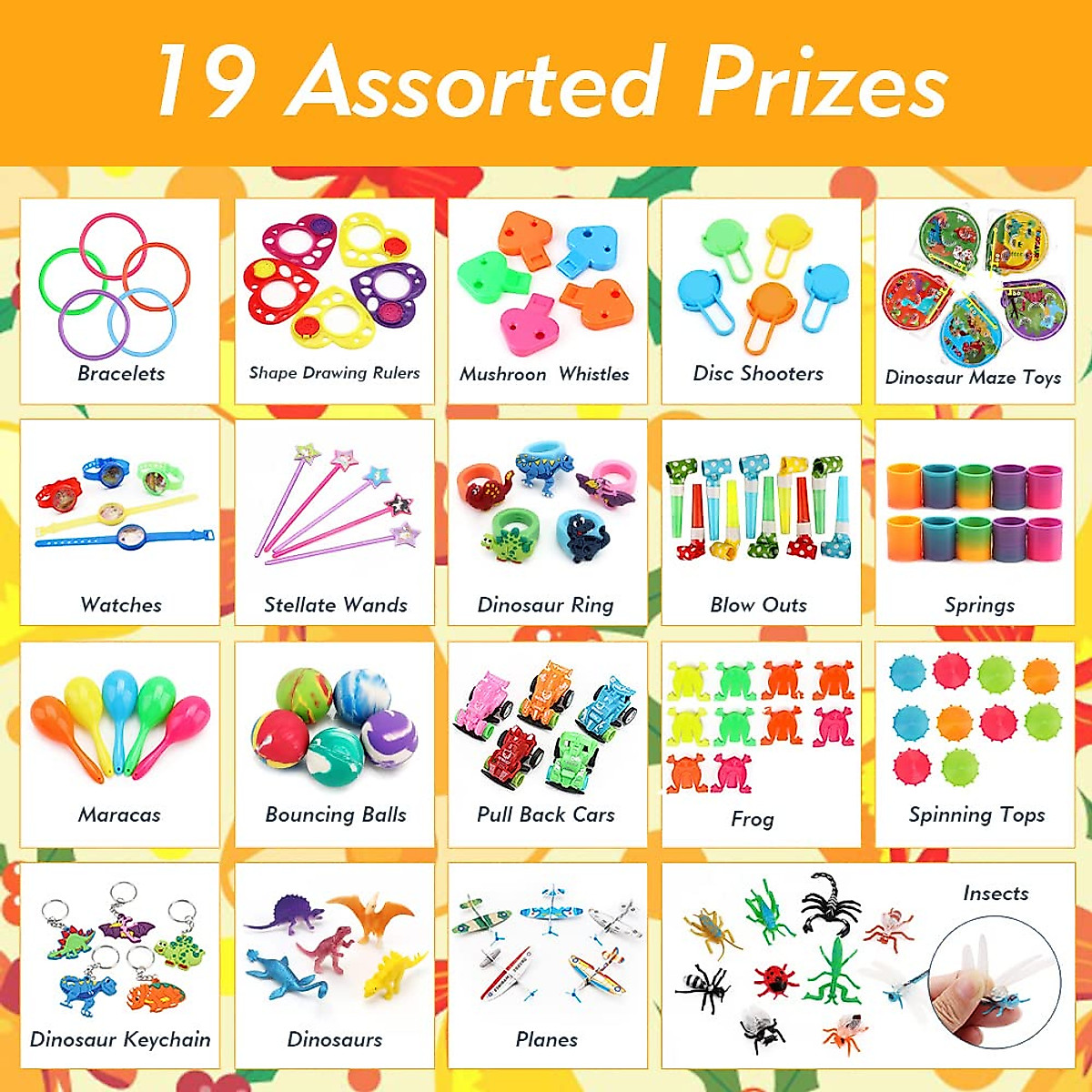 nicknack 120pcs Pinata Filler Toys Party Favor Assortment for Kids Birthday Prizes Box Toy for Classroom Rewards,Treasure Box Prizes,Carnival Prizes