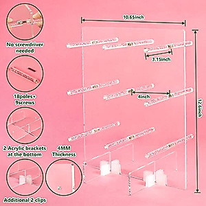 Clear Bubble Acrylic Donut Wall - Double Sided Donut Wall Display,Pretzel Holder Stand for Dessert Table, Reusable Bagel Board Tower for Party,Wedding,Birthday,Tabletop Pegboard with 18Pegs Rack 36Doughnuts by VREASK