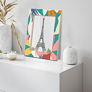 Yzrwebo Tropical Flowers 5x7 Picture Frame Colourful Flower Wood Photo Frames High Transparent Horizontal and Vertical Tabletop Display or Wall Mounting for Family Home Gallery Office