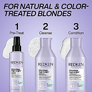 Redken Blondage High Bright Shampoo  | Brightens and Lightens Color-Treated and Natural Blonde Hair Instantly | Infused with Vitamin C | 10.1 Fl Oz