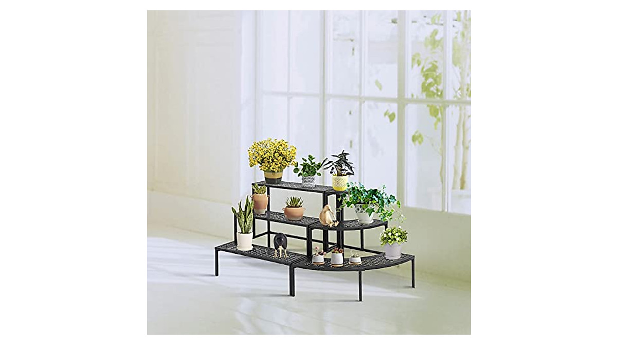 3-Tier Metal Plant Stand for Indoor & Outdoor Use