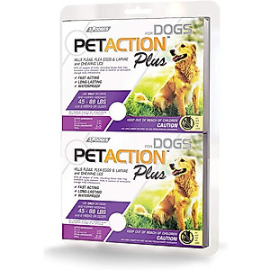 Pet Action Plus for Dogs, 6 Doses Large Dogs 45-88 Lbs.
