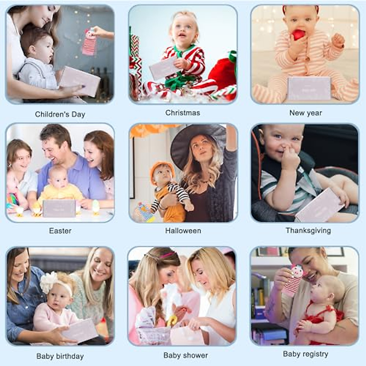 BLOOBLOOMAX Baby Infant Rattle Socks Toys, Sock rattles for Babies 0-24 Months Baby Animal Foot Finder Learning Toy (Cotton B)