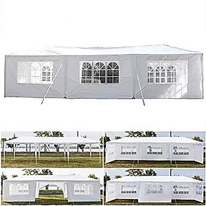Teekland 10'x30' Outdoor Canopy Party Wedding Tent,Sunshade Shelter,Outdoor Gazebo Pavilion with 8 Removable Sidewalls Upgraded Thicken Steel Tube (10' x 30' / 8 Removable Sidewalls-1)