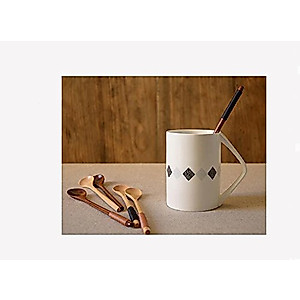 2 Set of Retro Handcrafted Wooden Long Coffee Tea Spoon Coffee Stirrers with Cable Tie