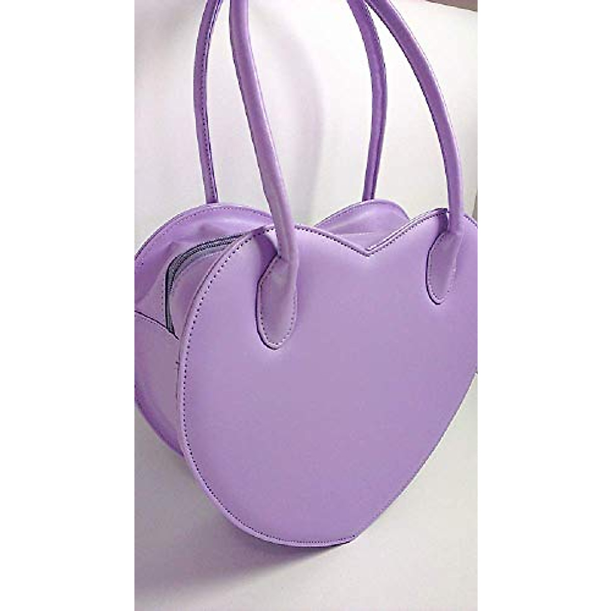 GK-O Fashion Women Heart Shaped Bag Lolita Handbag Clutch Purse Wallet PU Handbag (Light purple)
