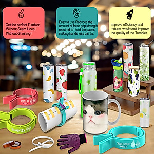 Sublimation Tumblers Clamp for 12 Oz 20 Oz 30 Oz Sublimation Blanks Tumblers, Pincher Tool for Skinny Straight Tumblers, Full-Size Set Tumbler Sublimation Paper Tool