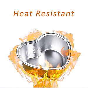 SOUJOY 100 Pieces Heart Shaped Baking Cups, 3.4 oz Aluminum Foil Cake Pan with Lids, Disposable Pudding Muffin Cupcake Ramekin for Valentine Mother's Day Wedding Christmas Birthday