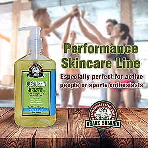 Brave Soldier Clean Skin Face Cleanser for Men and Women Moisturizing Face Wash for Sensitive,Oily, or Dry Skin, Mild Makeup Remover | Pump Bottle 8 fl. oz. / 236.5 ml