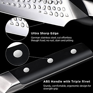 Professional Chef Knife, 8'' Chef's Knife and 7'' Santoku Knife, German High Carbon Stainless Steel Knife with Ergonomic Handle, Ergonomic Handle, Ultra Sharp Kitchen Knife Set with Gift Box - 2 Pcs