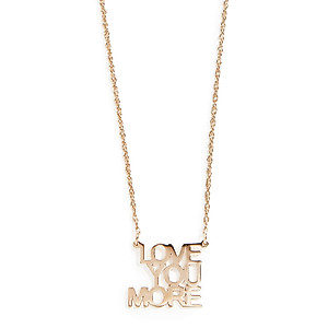 Jennifer Zeuner Jewelry Women's Love You More Mini Necklace and Love You More Mini Pendant, Gold, One Size