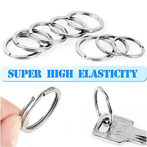 20pcs Stainless Steel Key Ring, Round Key Rings for Flat Keychains, Keychain Rings Key Rings for Keychains for Car Keys, Household Keys, Dog Tags (25mm and 30 mm)