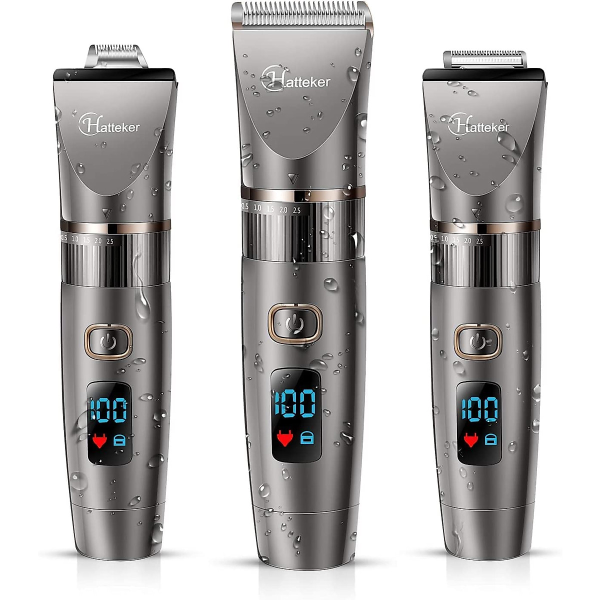 Hatteker Beard Trimmer for Men Professional Hair Clipper Hair Trimmer Shaver Haircut Detail Trimmer Hair Cutting Kit for Men Cordless Waterproof