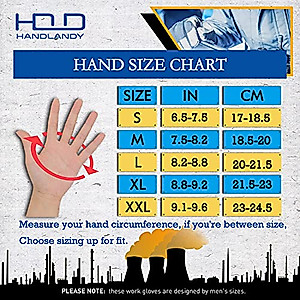 HANDLANDY Work Gloves Men & Women, Utility Mechanic Working Gloves Touch Screen, Flexible Breathable Yard Work Gloves (Medium, Grey)