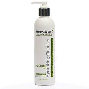 RemySoft Moisturelab Hydrating Cleanser - Safe for Hair Extensions, Weaves and Wigs - Salon Formula Shampoo 8oz - Gentle Sulfate-free Lather