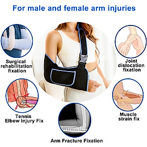 VISKONDA Arm Sling Shoulder Immobilizer - Rotator Cuff Support Brace - Comfortable Medical Sling for Shoulder Injury,Left and Right Arm,Men and Women,for Broken,Dislocated,Fracture,Strain (Medium)
